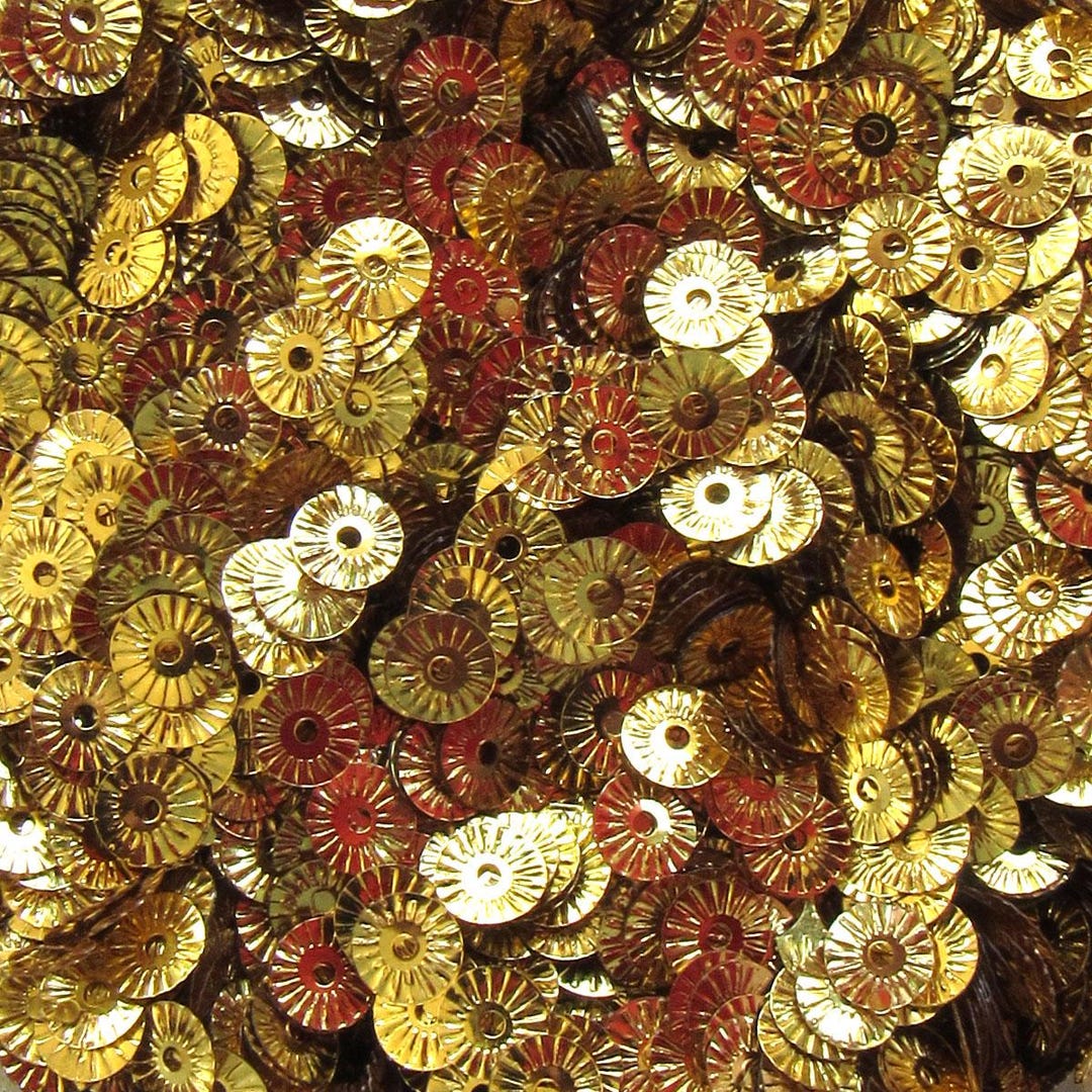 Gold 6mm Sunburst/starburst/coins Sequins ~750pcs / ~7,500pcs (25% Off ...