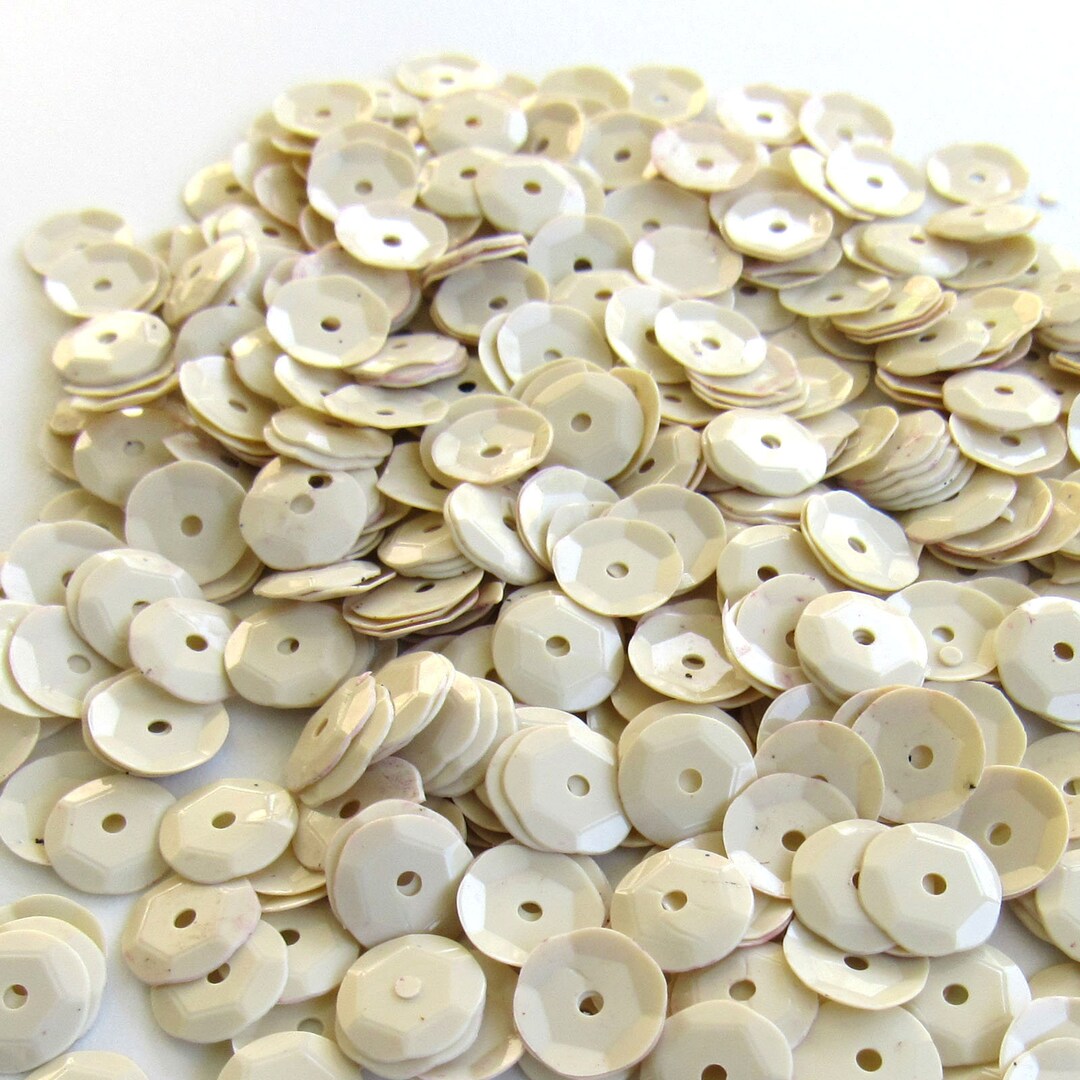 Glossy Light Cream Ecru 8mm Round Cup Sequins Loose ~400 Pieces - Etsy