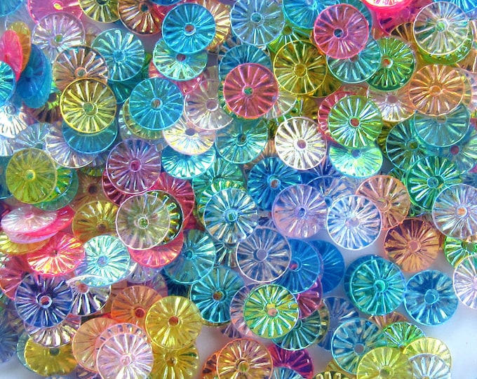 Mixed Iris Sunburst/starburst/wheels Paillette flat Sequins 6mm 2 Loose ...