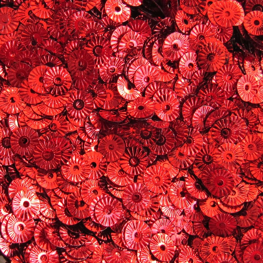 Red 6mm Sunburst/starburst/coins Sequins ~750pcs / ~7,500pcs (25% Off ...