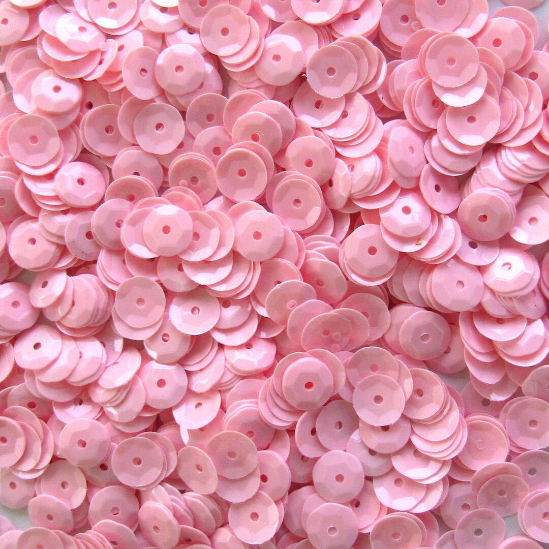 Glossy Cream Light Candy Pink 8mm Round Cup Sequins ~400 / ~4,000 (25% ...