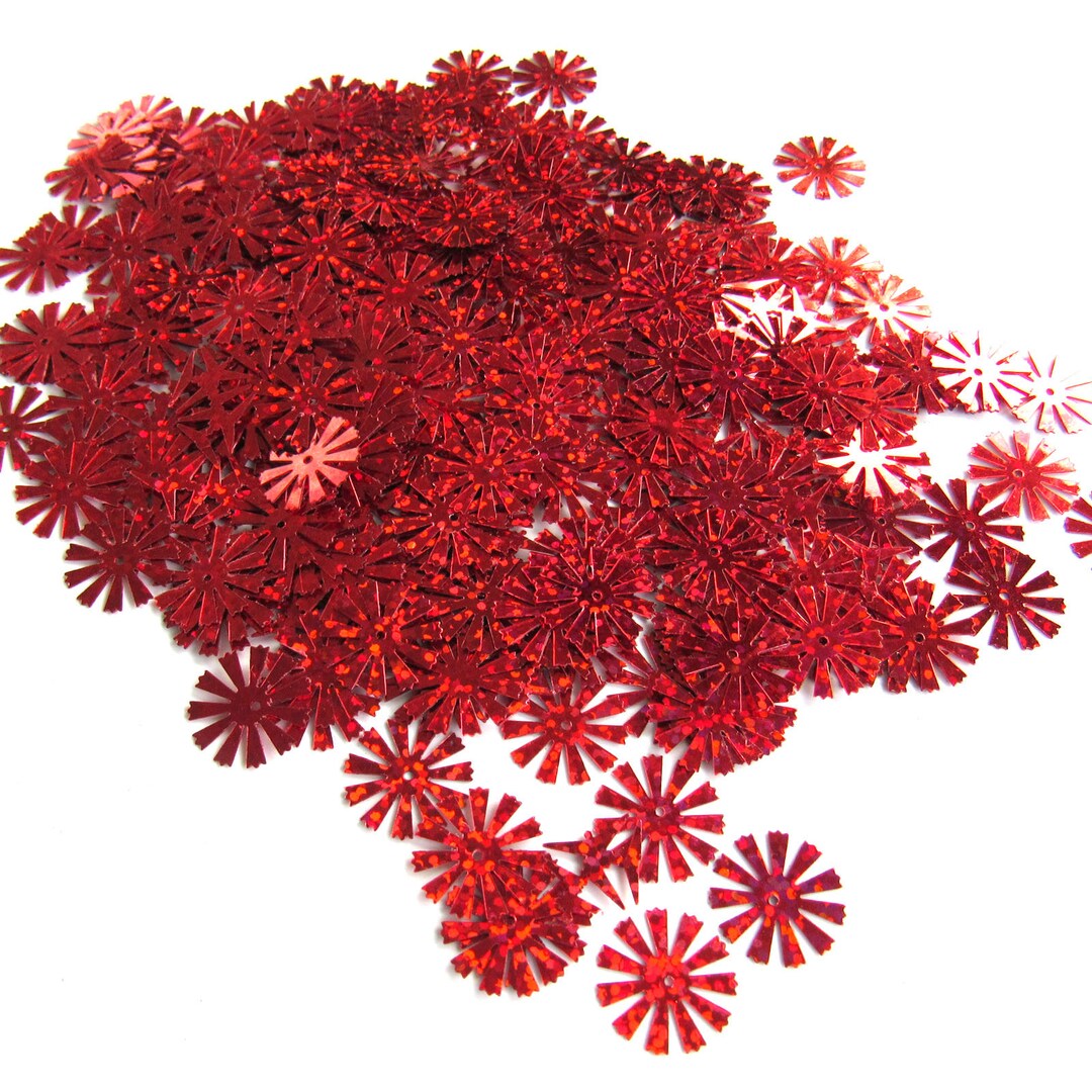 Red Hologram Spokes / Wheels Sequins ~100 / ~500 (25% Off) Pieces ~17mm ...