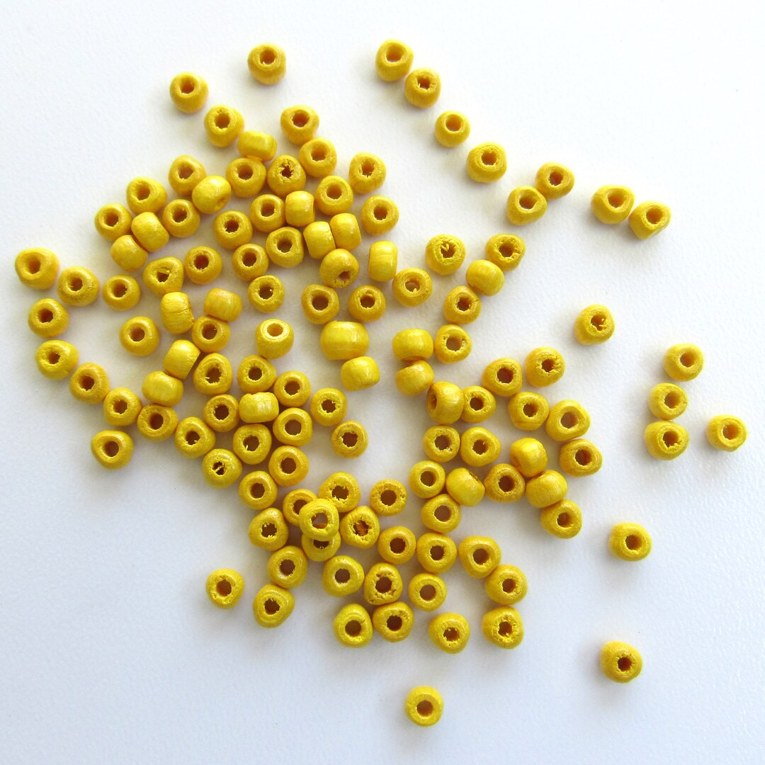 Vintage German Wood Beads ~2.5mm Glossy Yellow Round ~200 Pieces NOS - Etsy