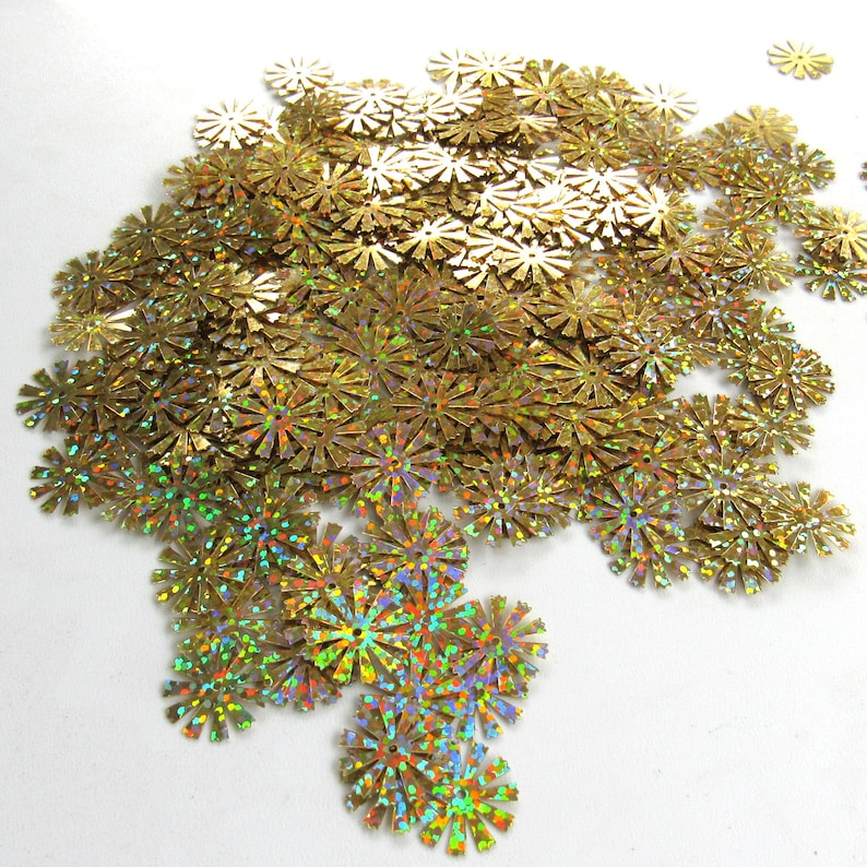 Gold Hologram Spokes / Wheels Sequins ~100 / ~500 (25% Off) Pieces ...