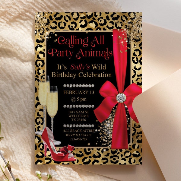 Leopard Print Invitations - Etsy