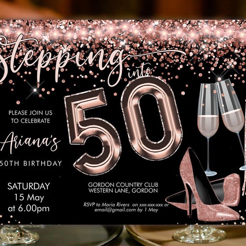 Stepping Into 30 Birthday Invitation Printable Template - Etsy