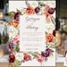 Red Roses Wedding Menu, DIY Editable Menu, Menu Cards, Printable Menu ...