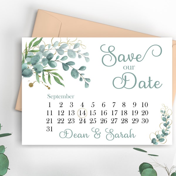 Elegant Rustic Eucalyptus Leaves Greenery Wedding Invitation - Etsy