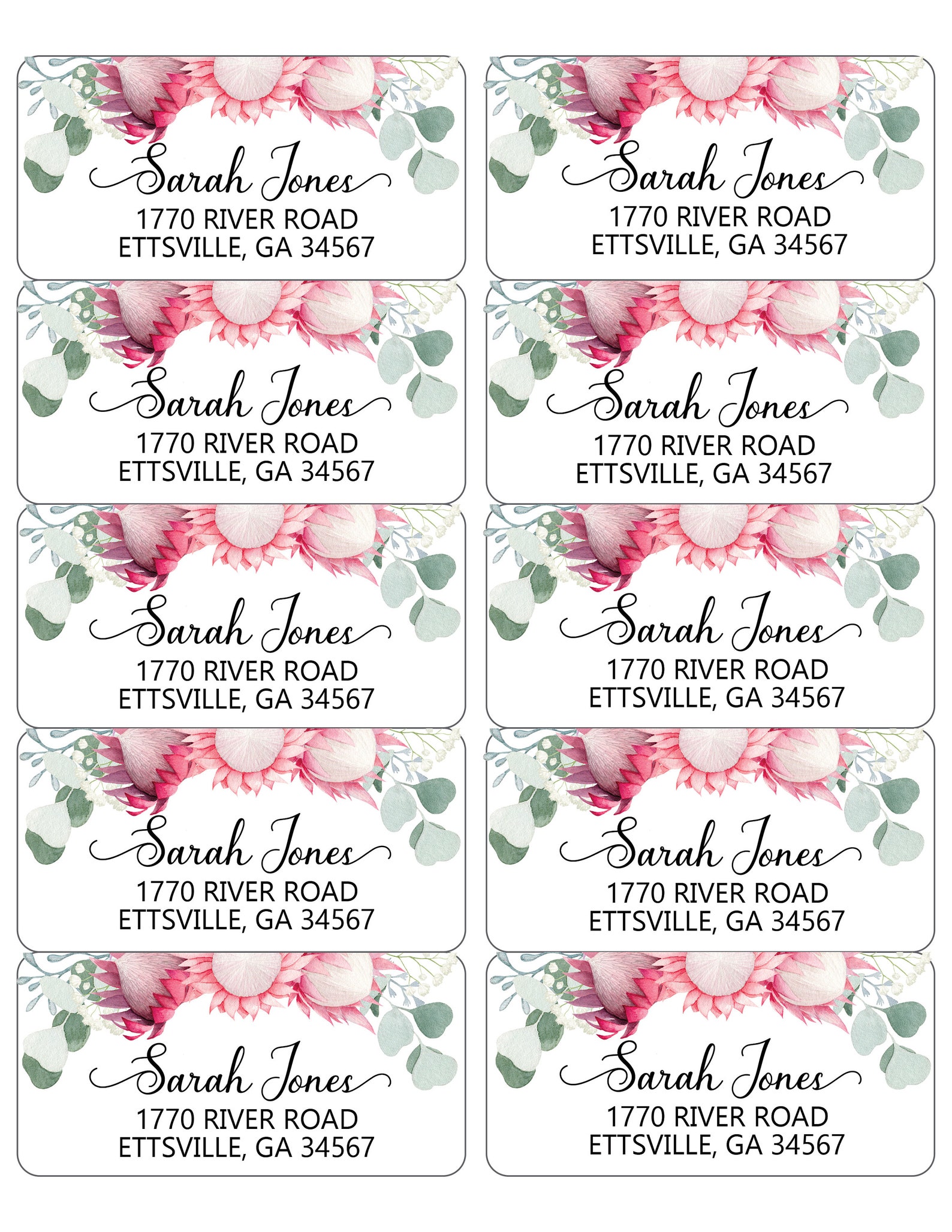 King Protea Shipping Labels Printable Address Labels Template | Etsy