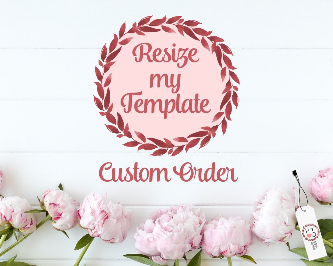 Resize My Template - Add on Listing - Purchase This Listing in Addition ...
