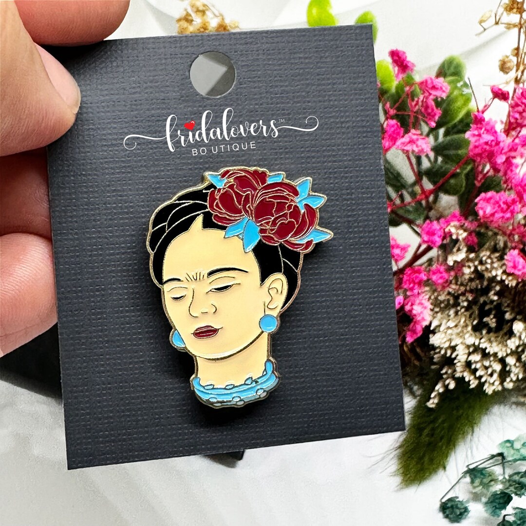 Chic Frida Enamel Pin Mexican Artist Inspired Brooch Floral Women and ...