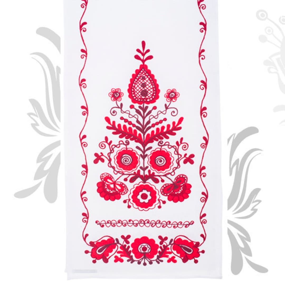 Wedding Rushnyk / Red Embroidery / Ukrainian Traditional - Etsy