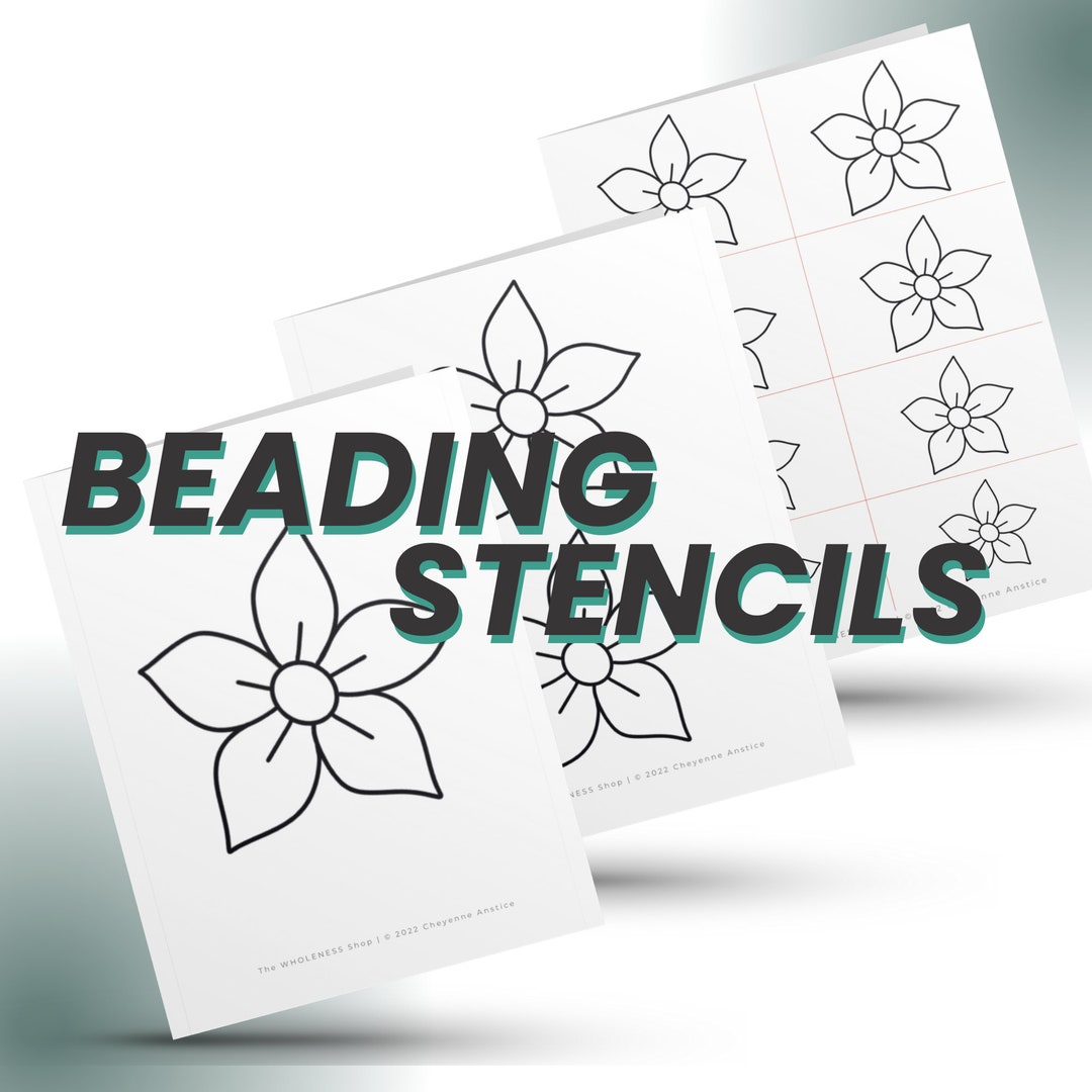 Flower #4 Beading Stencil, Daisy Outline, Flat Stitch Template ...