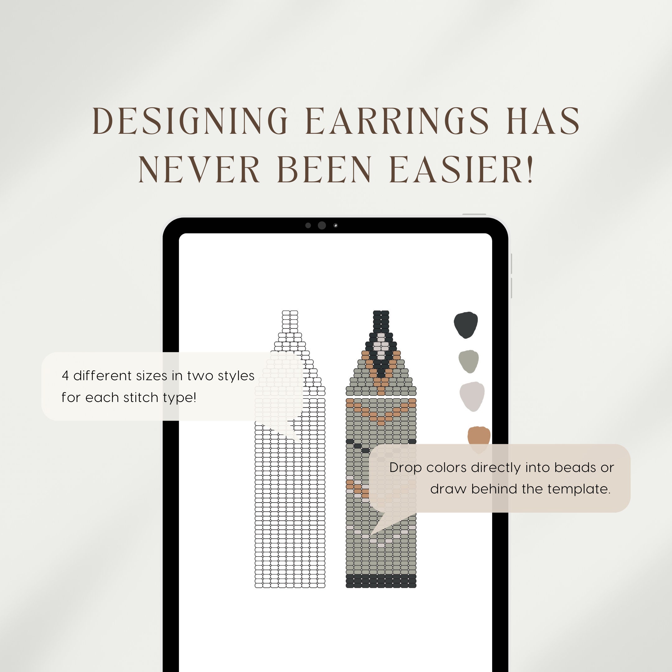 BUNDLE Single + Double Brick Stitch Beading Templates for Tablet ...