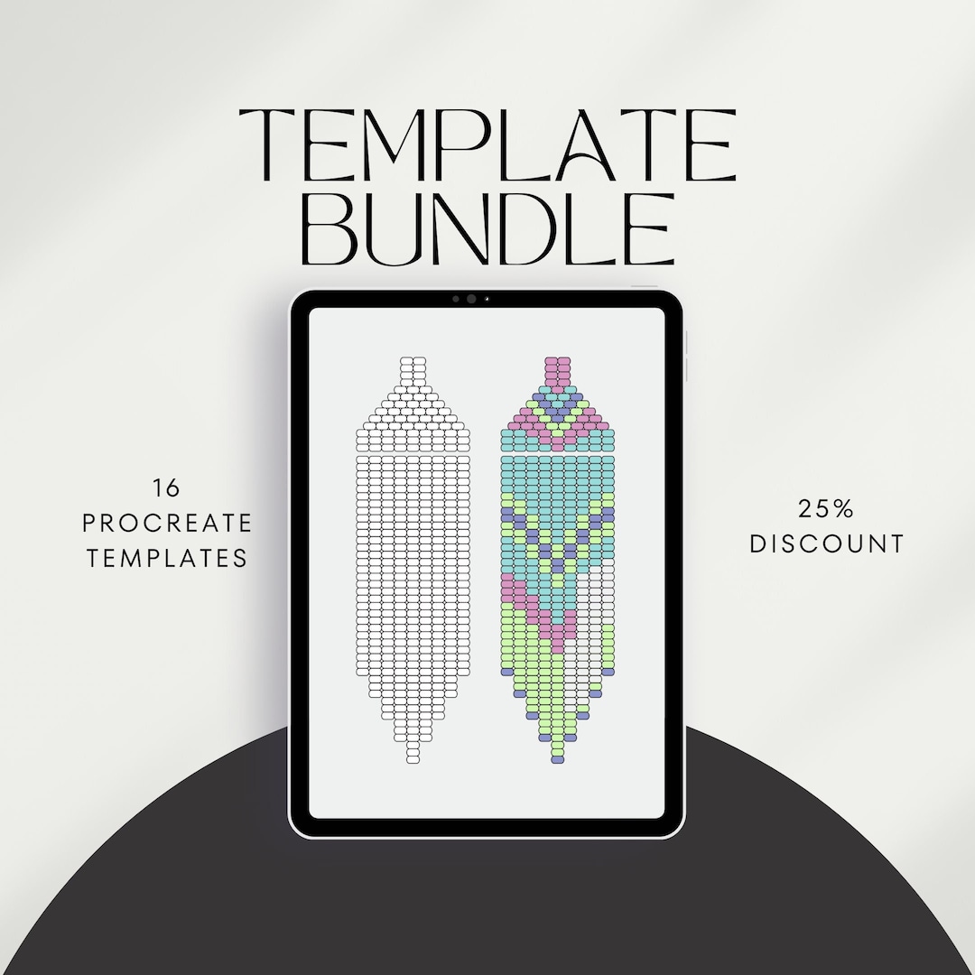 BUNDLE Single + Double Brick Stitch Beading Templates for Tablet ...