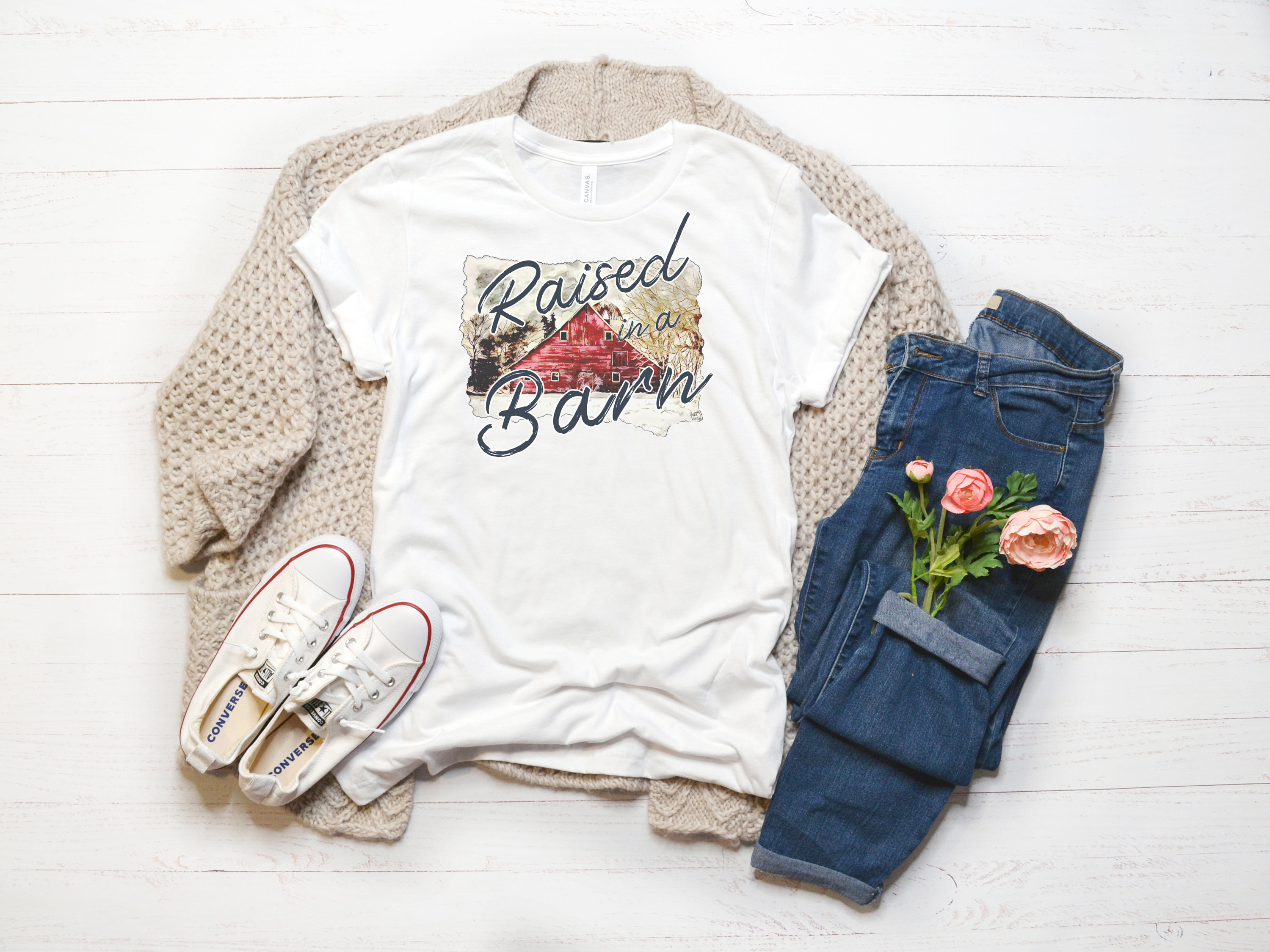 Raised in a Barn Tshirt, Barn Tshirt, Country Girl Gift, Farm Shirt ...