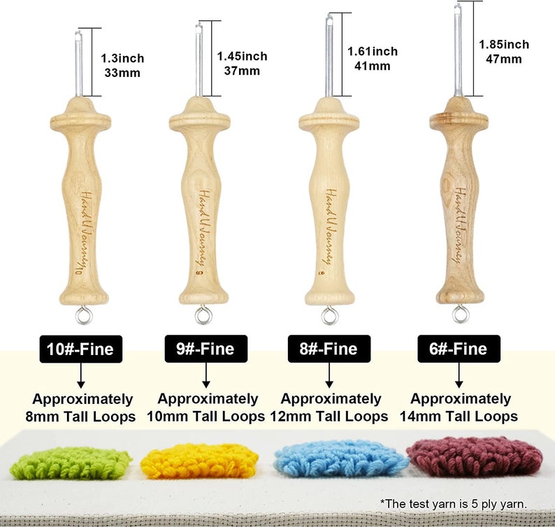 HAND U JOURNEY 7 Sizes Wooden Handle Punch Needle Rug Hooking - Etsy