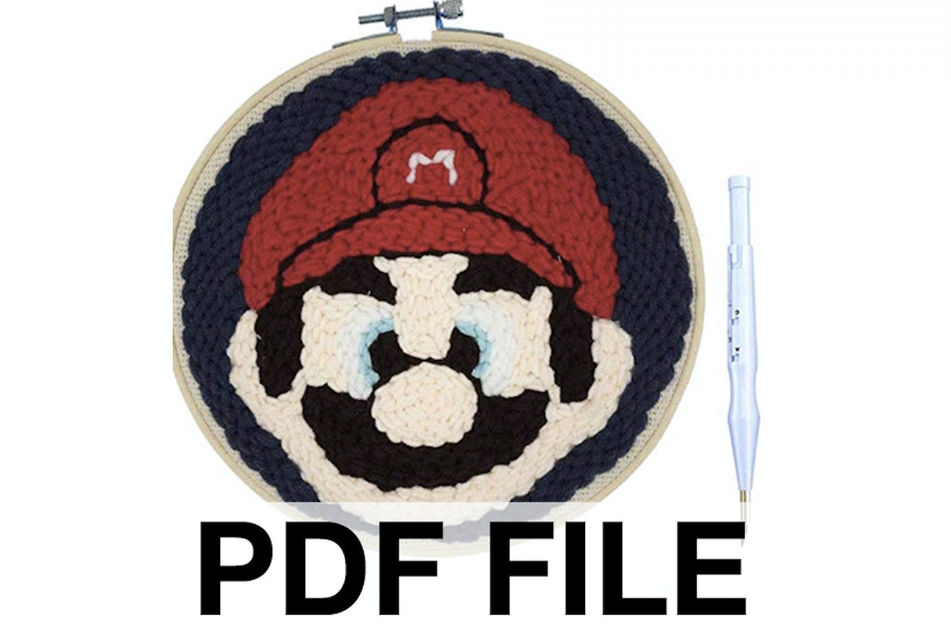PDF FILE / Punch Needle Mario Pattern / Punch Needle Design / Hoop Art ...