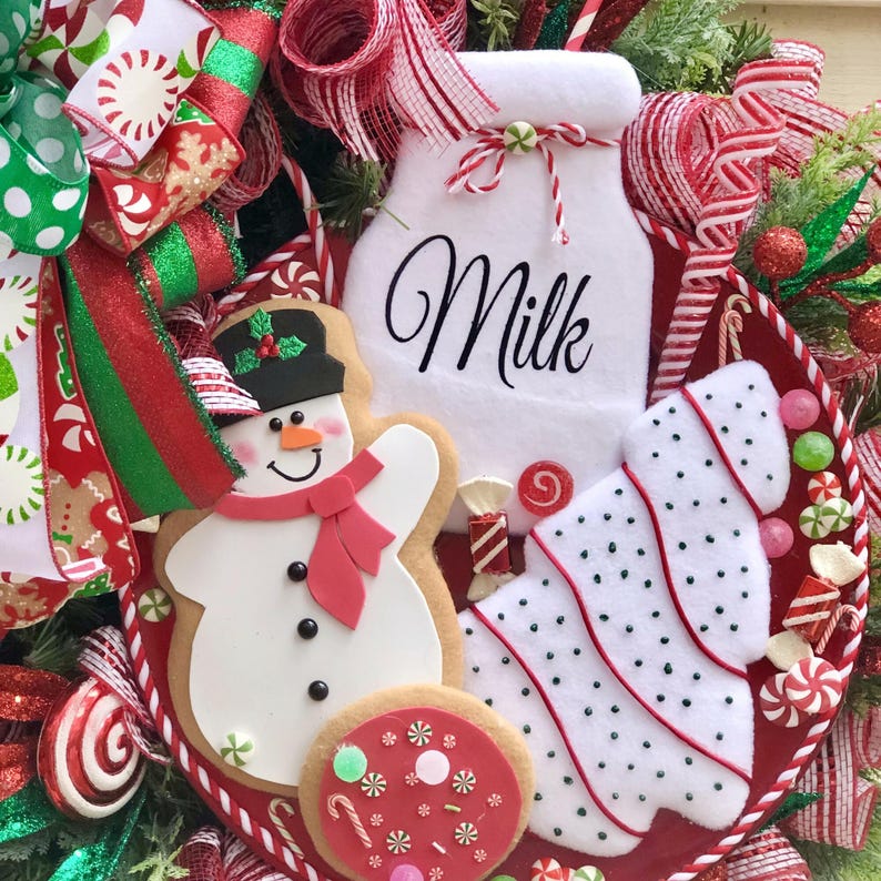 Milk and Cookies Christmas Wreath: Baker's Holiday Decor - Etsy