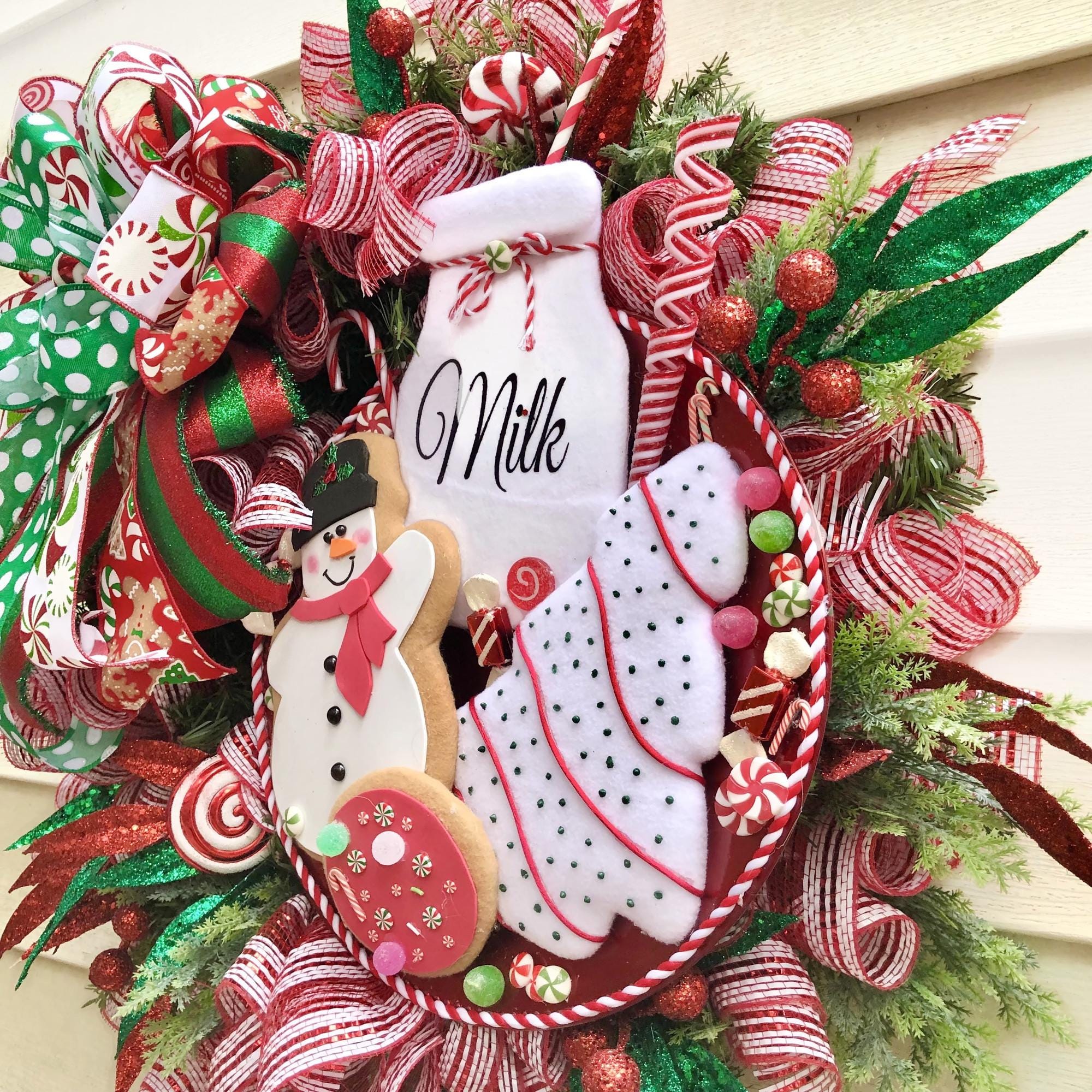 Milk and Cookies Christmas Wreath: Baker's Holiday Decor - Etsy