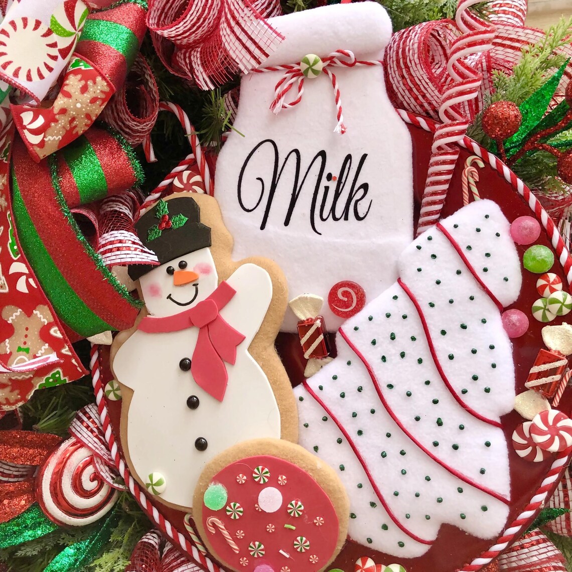 Milk and Cookies Christmas Wreath: Baker's Holiday Decor - Etsy