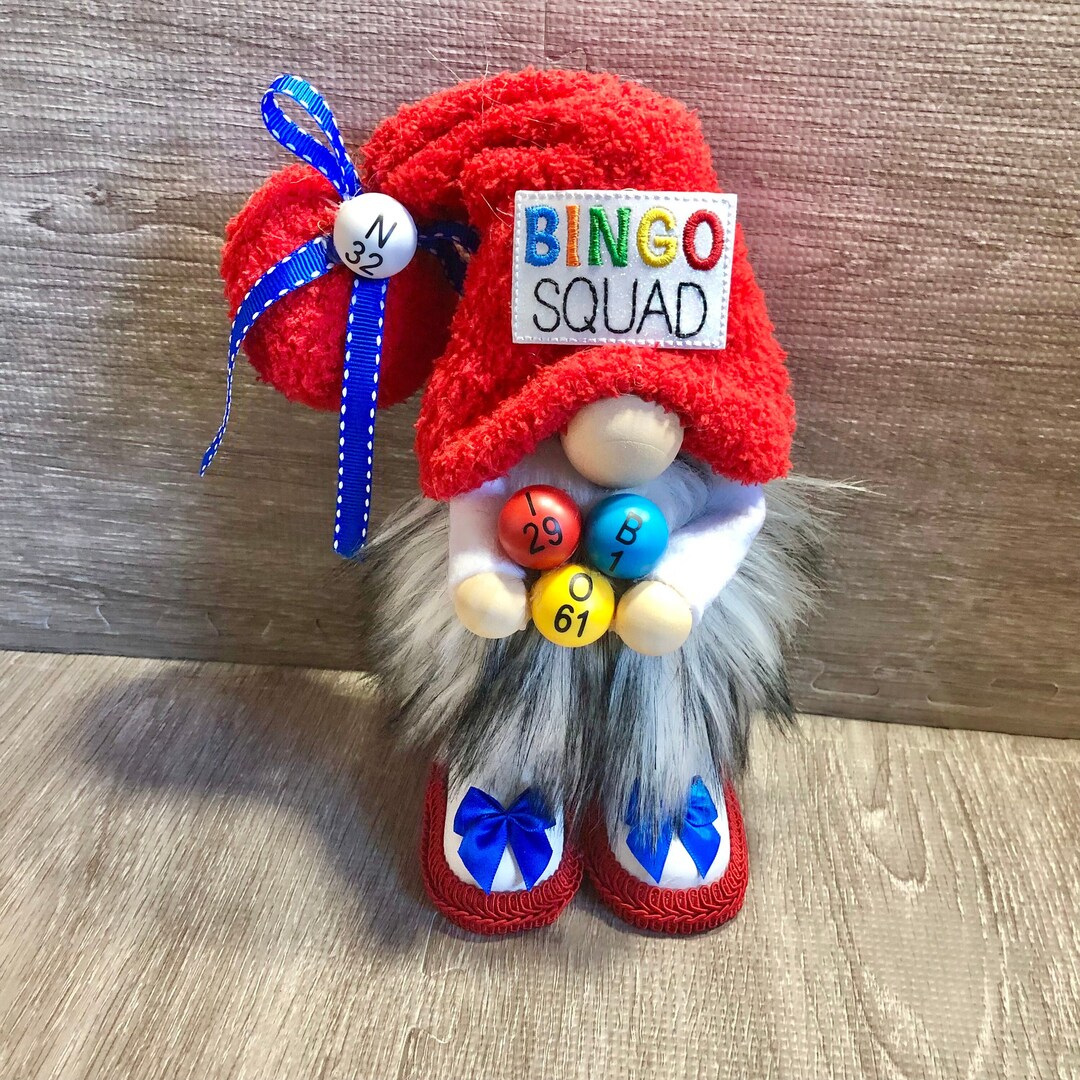 Bingo Squad Gnome: Handmade Game Day Tiered Tray Decor - Etsy