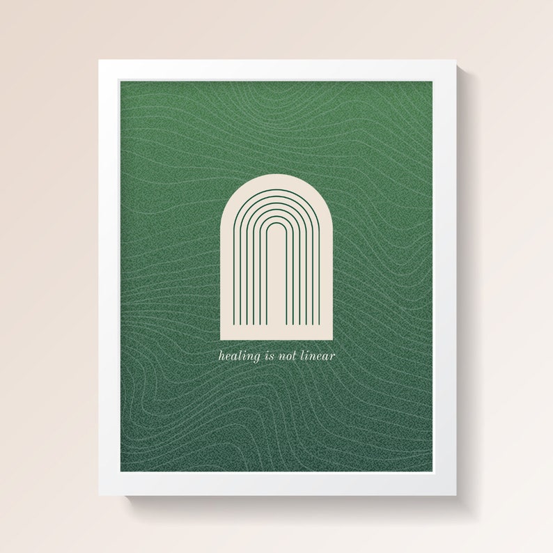 Healing is Not Linear 8x10 Printable Mental Health, Therapy, Wellness ...