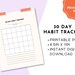 Printable 30 Day Habit Tracker PDF | Digital Download, Instant Download ...