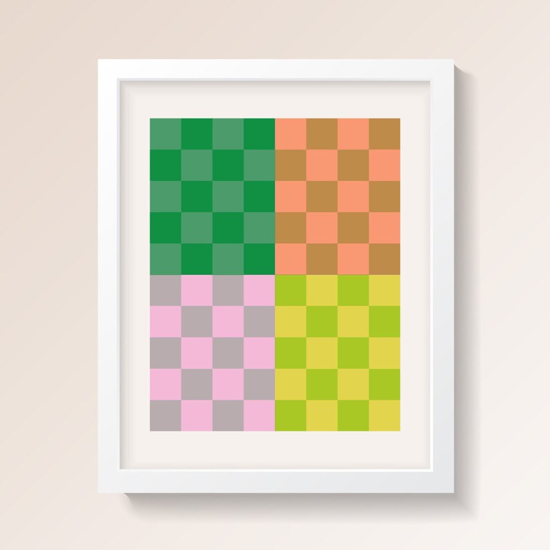 Checkerboard Cool Summer Dreamsicle 8x10 Printable - Etsy