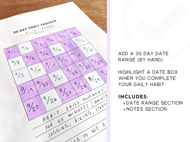 Printable 30 Day Habit Tracker PDF | Digital Download, Instant Download ...