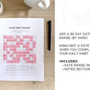 Printable 90 Day Habit Tracker PDF | Digital Download, Instant Download ...