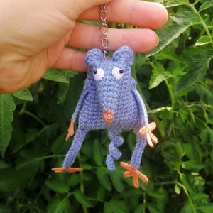 Crochet Rat Keychain, Сrochet Mouse Keychain, Knit Rat Keychain, Rat ...