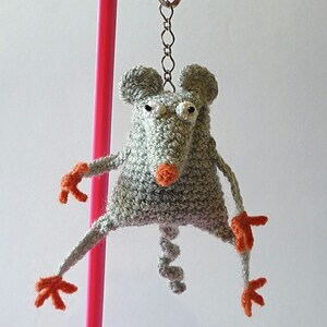 Crochet Rat Keychain, Сrochet Mouse Keychain, Knit Rat Keychain, Rat ...