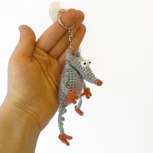 Crochet Rat Keychain, Сrochet Mouse Keychain, Knit Rat Keychain, Rat ...