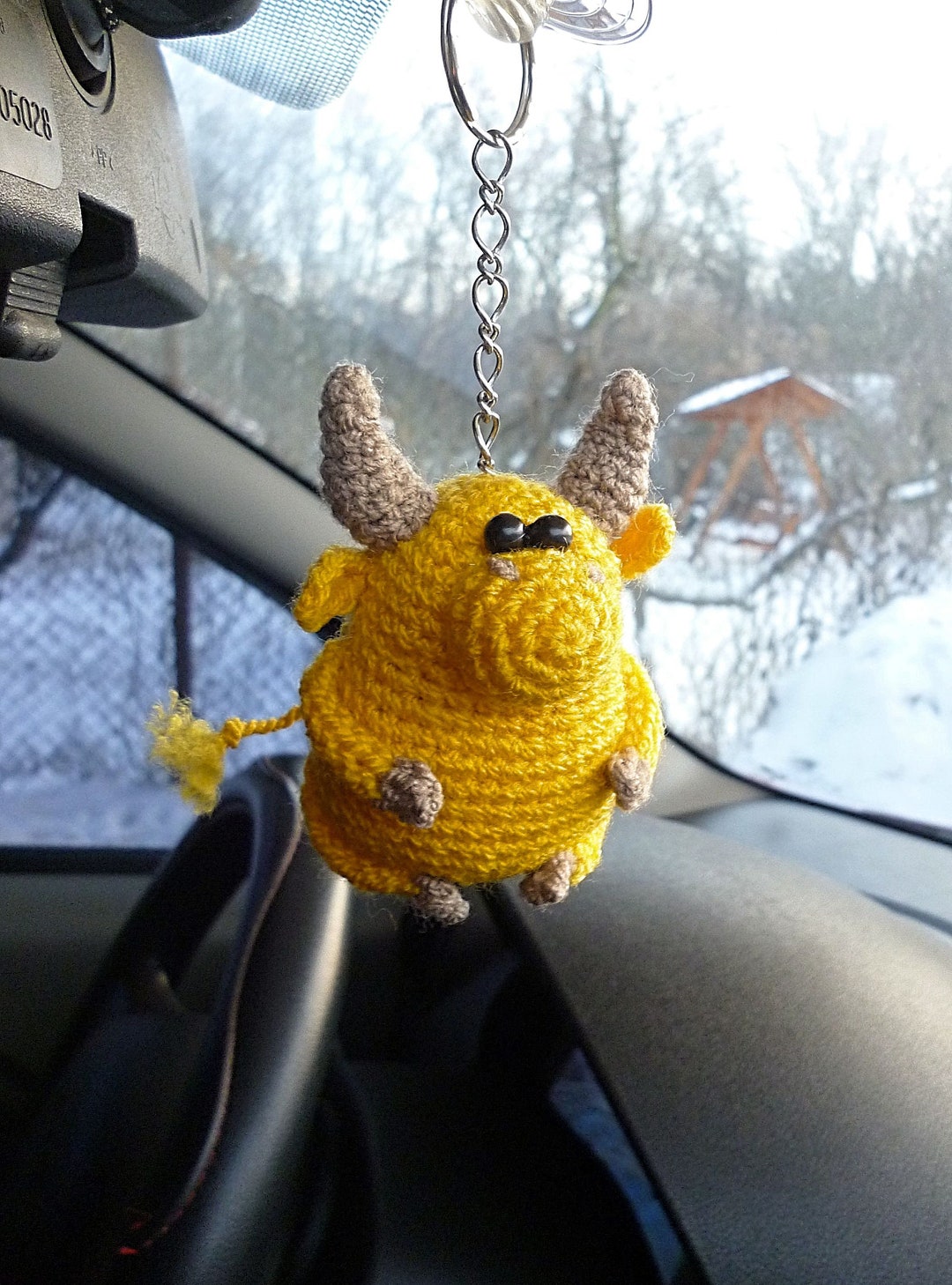 Crocheted Keychain Yellow Bull - Etsy
