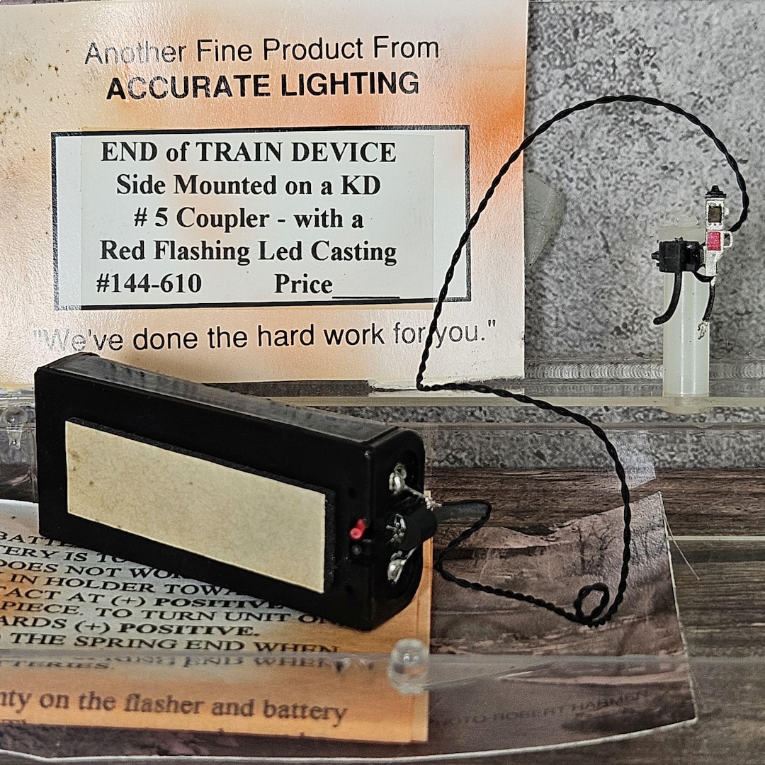 HO Scale End of Train EOT Device Red Flashing Light Side Mounted on KD ...
