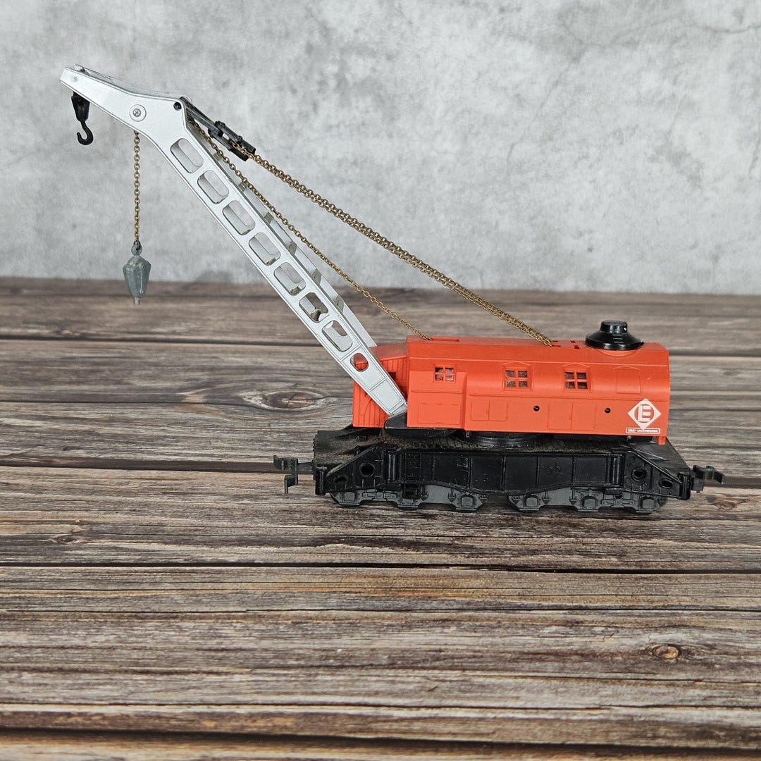 HO Scale 12-wheel Crane Car, Orange & Black Erie Lackawanna Work Train ...
