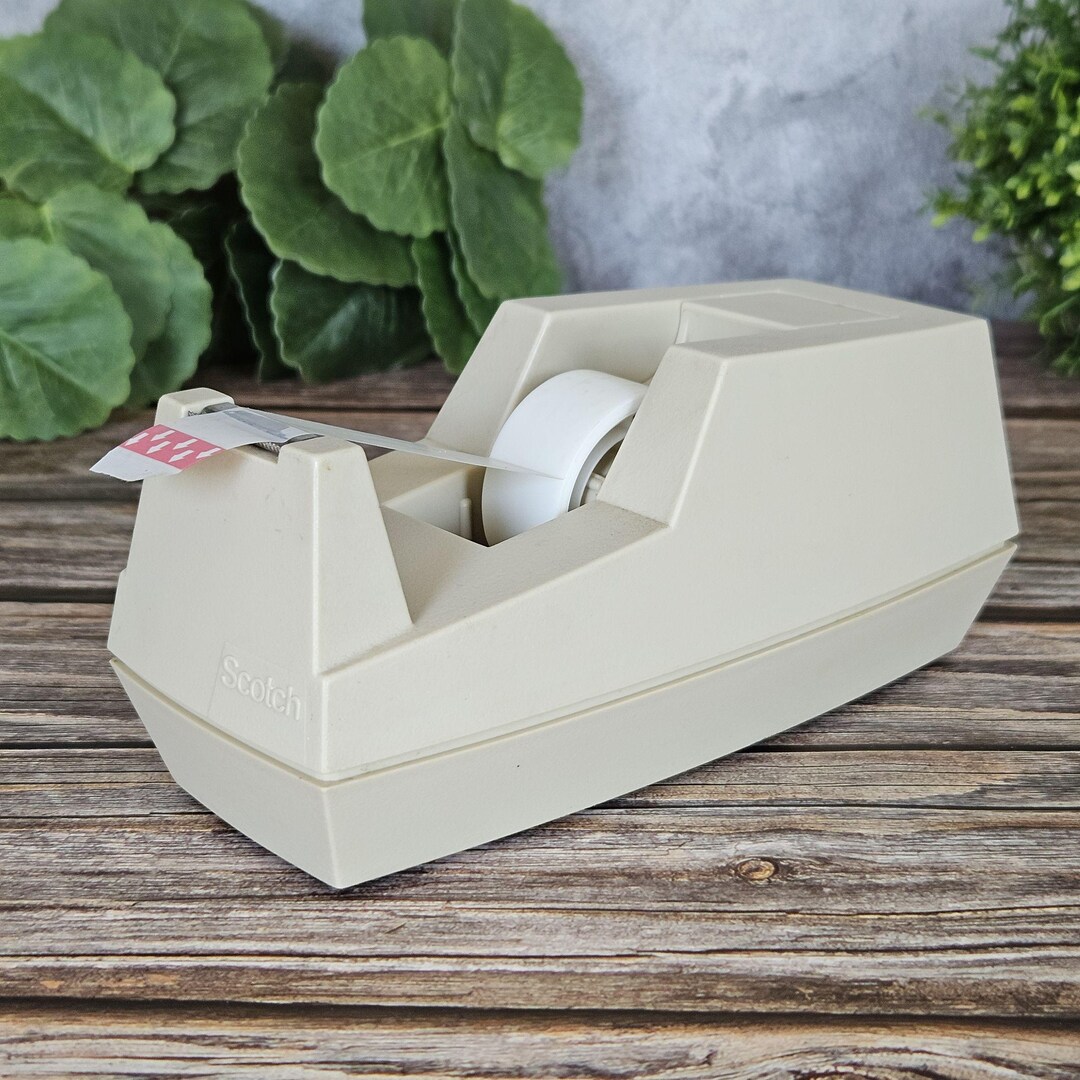 Vintage Scotch Tape Dispenser Almond Beige C-40 Deluxe Weighted for ...