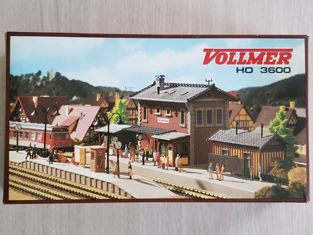 Vintage HO Scale Vollmer Train Station Model Building Kit, 2-story ...