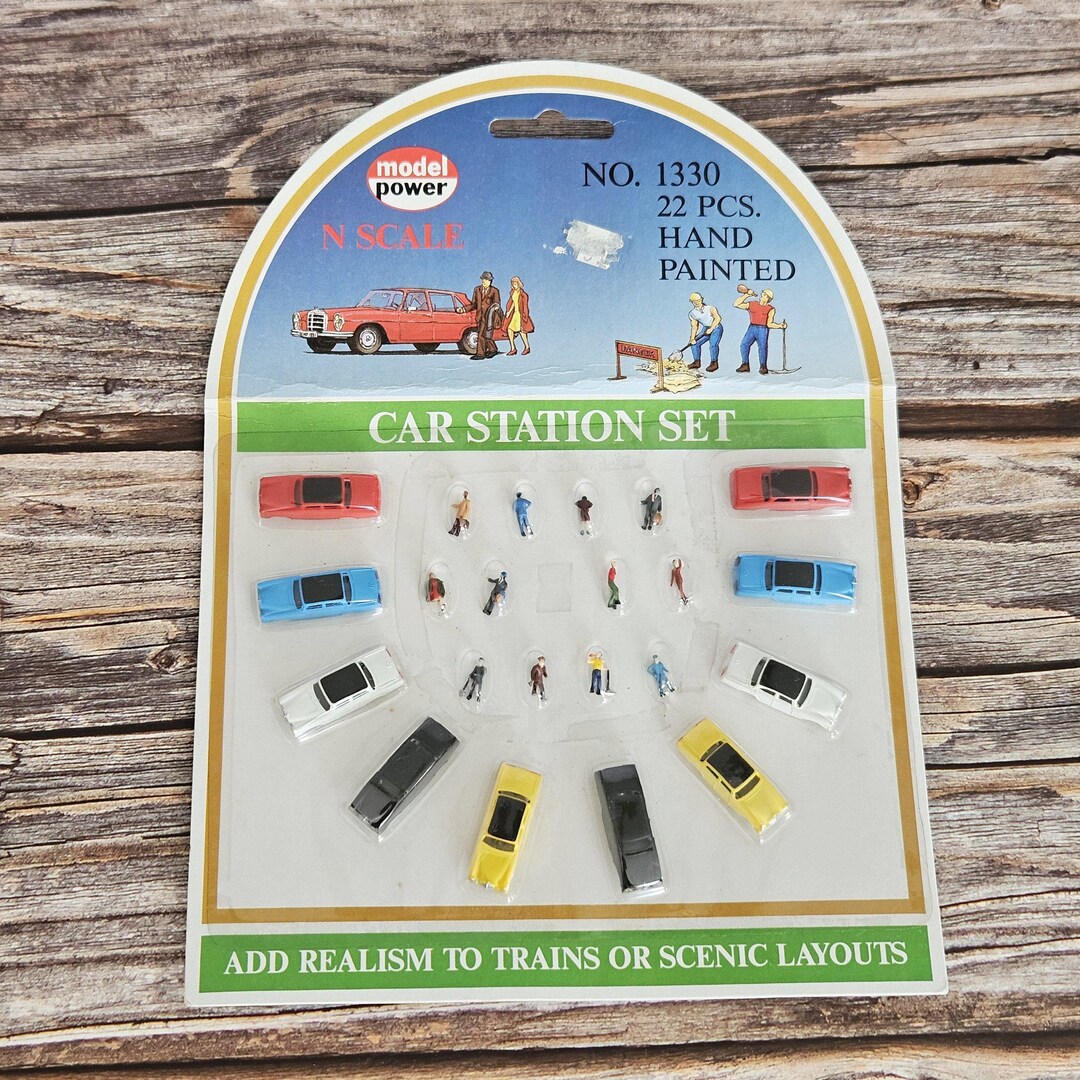 Vintage N Scale People and Cars Pack Model Power 1:160 Car Station Set ...