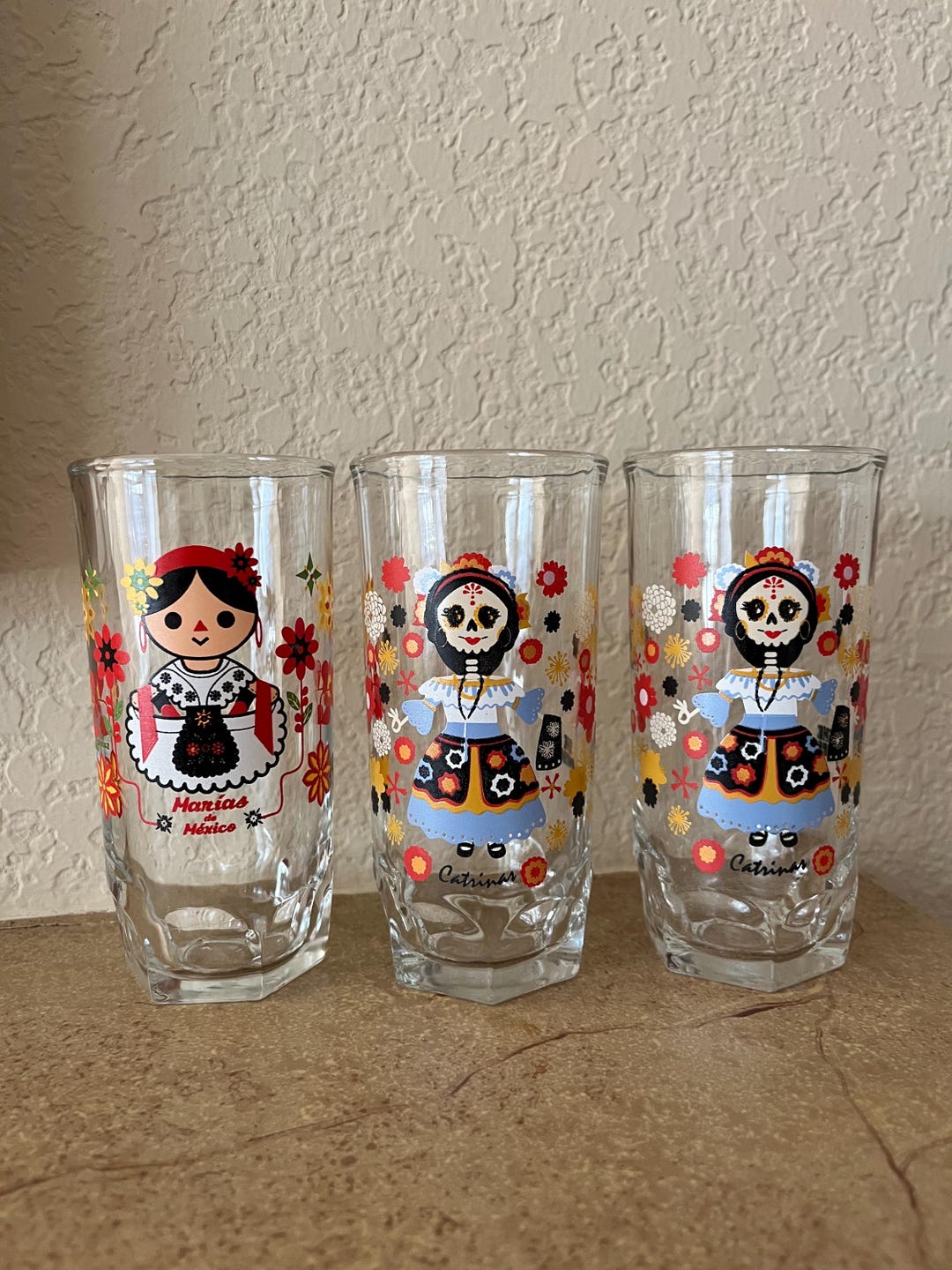 Vintage Dona Maria Mole Jar Glasses. 1970 Made by and Marked Crisa ...