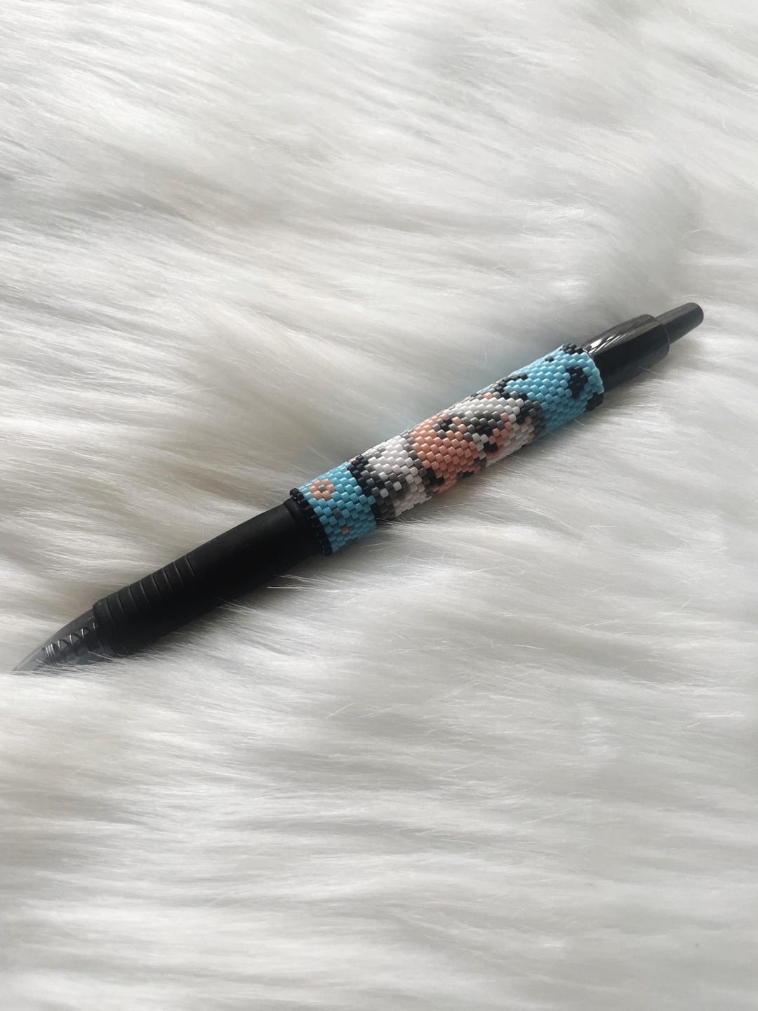 Beaded Cow Pen, Peyote Pen Cover, Cow Pen, Custom Pen Wraps, Pens for ...