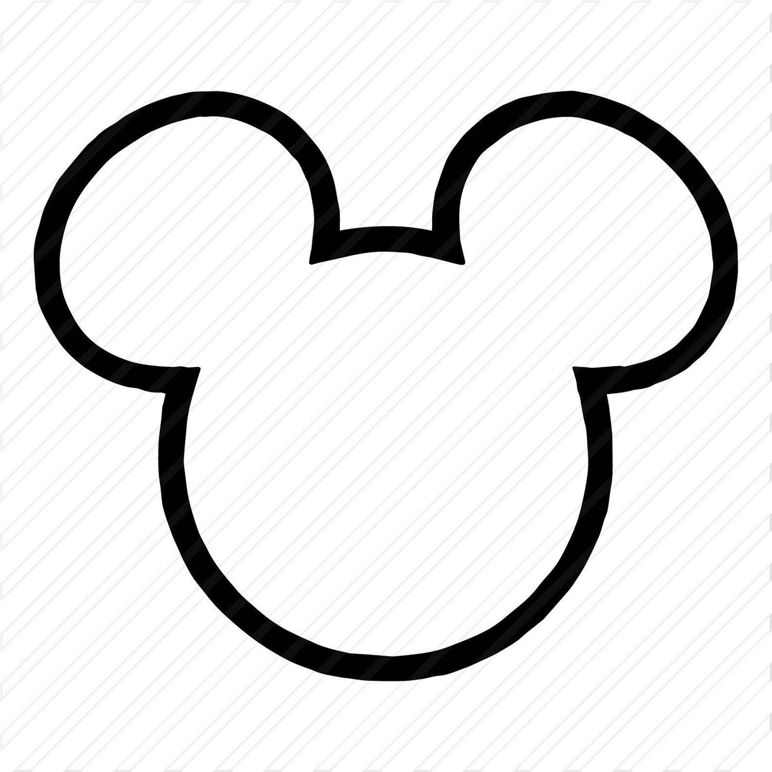 Mickey Mouse Head Outline Classic Cartoon Instant Download - Etsy