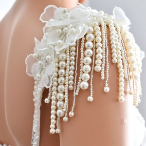 A Pair Pearl Bridal Epaulette,off White Wedding Dress Epaulette,off ...