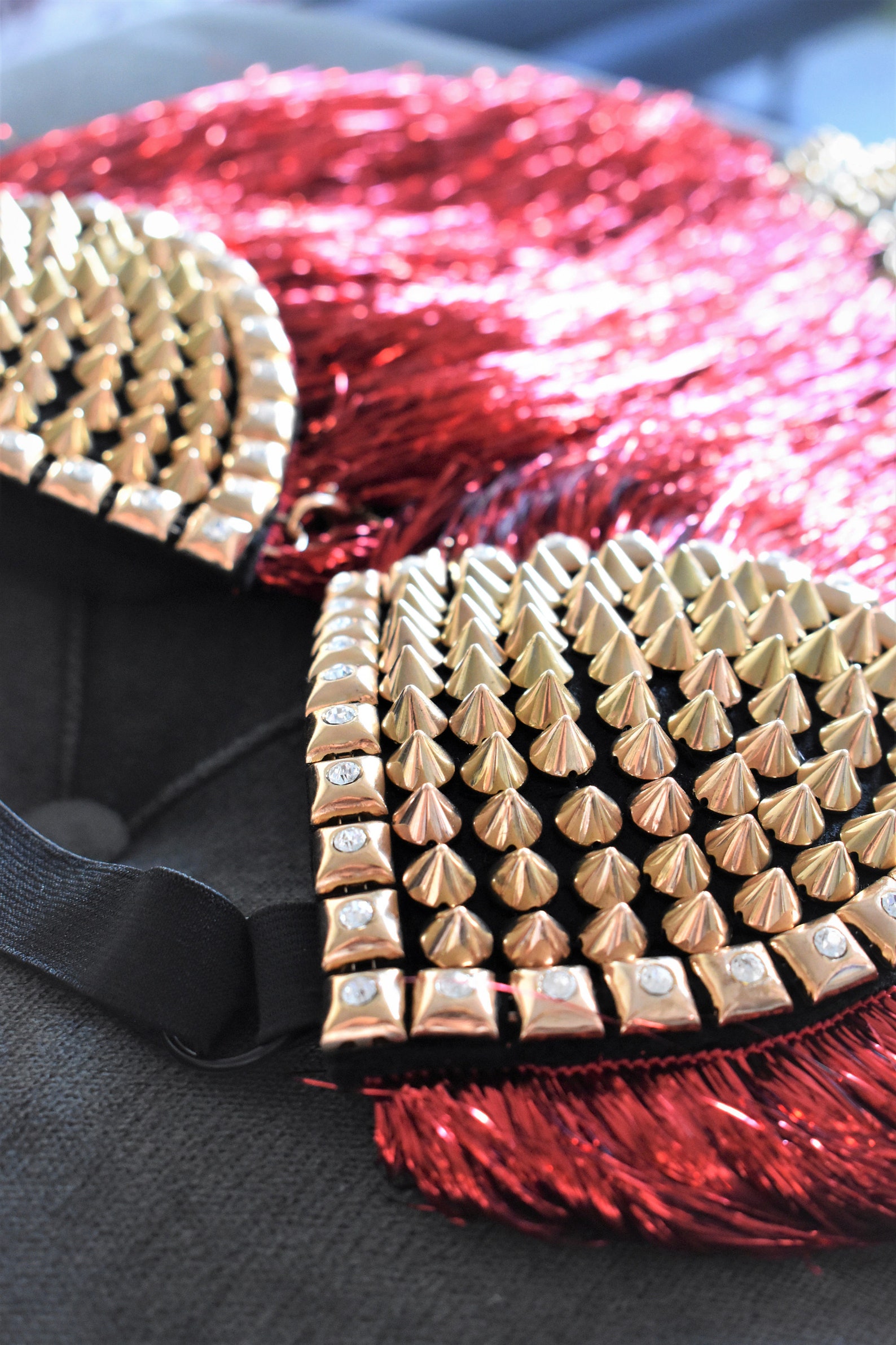 Red Lurex EpaulettesGold Epaulette With Chain Necklace | Etsy