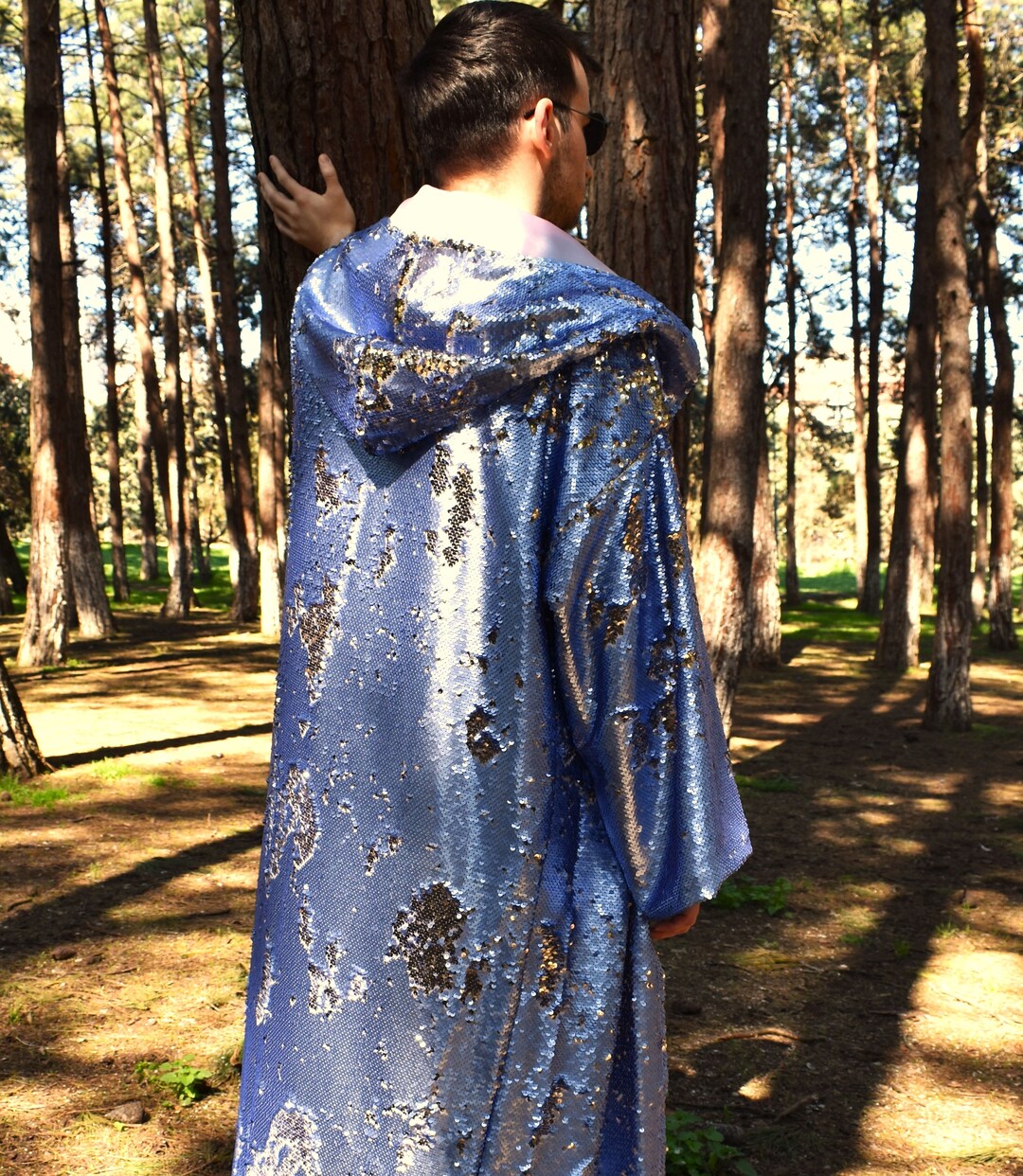 Hoodie Long Sequin Jacket,lilac Sequin Coat,shabby Sequin Cardigan,rave ...