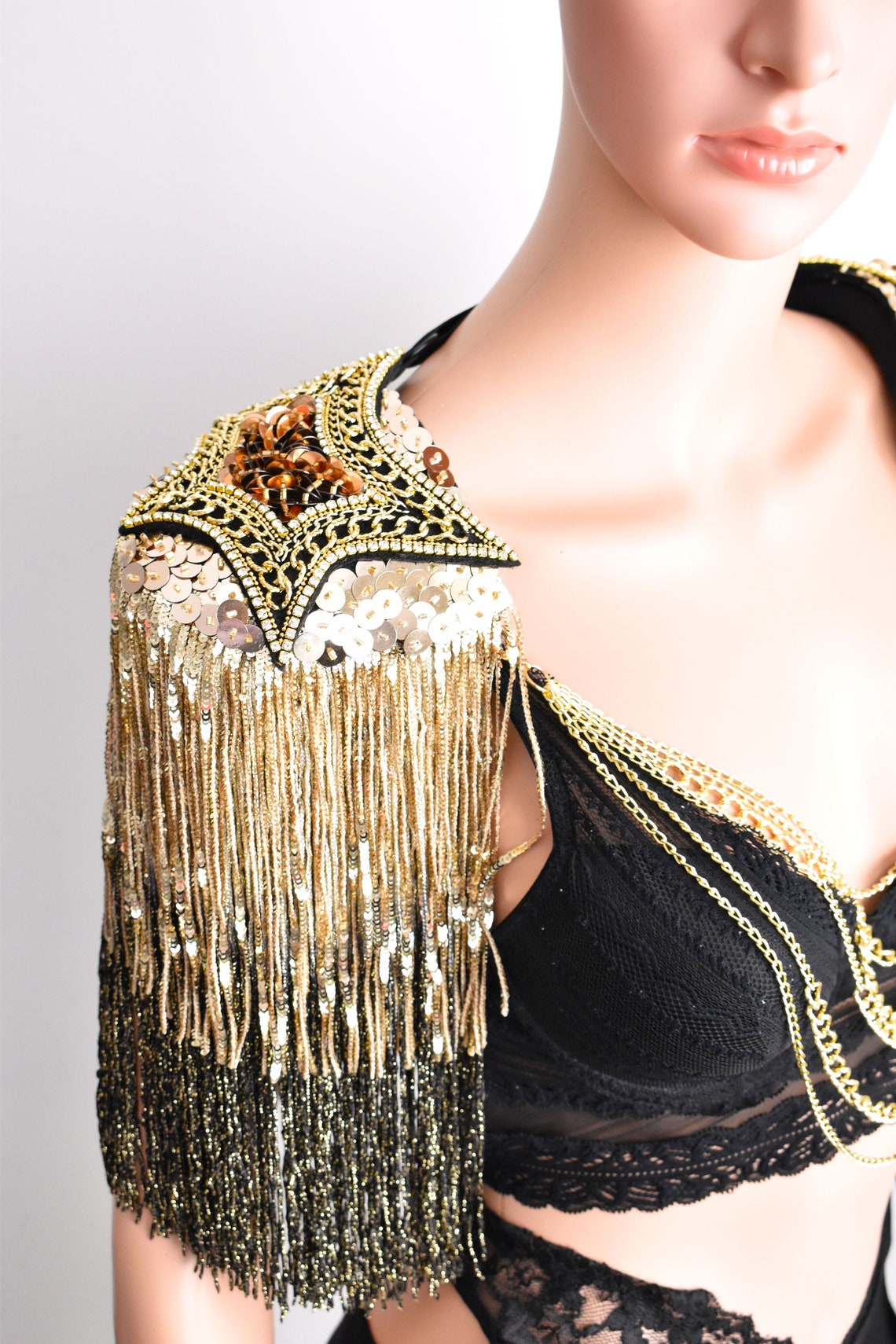 Gold Star Epaulettegold Shoulder Jewelrystage Costume - Etsy