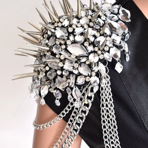 Crystal Shoulder Epaulette: Silver Chain Bridal Body Jewelry - Etsy