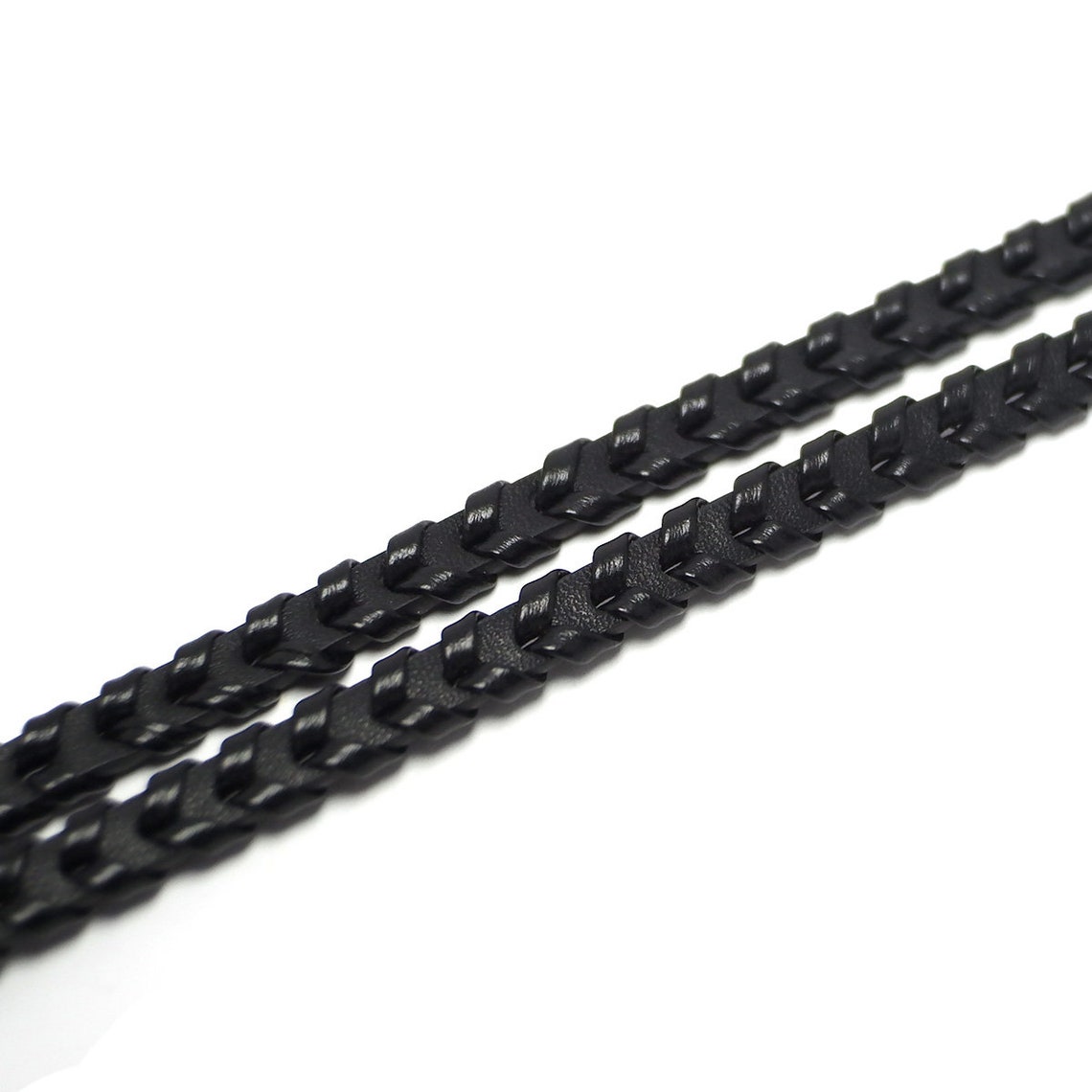 1.15meter Black Perforated Braid Leather Cord,braided Leather Strip ...