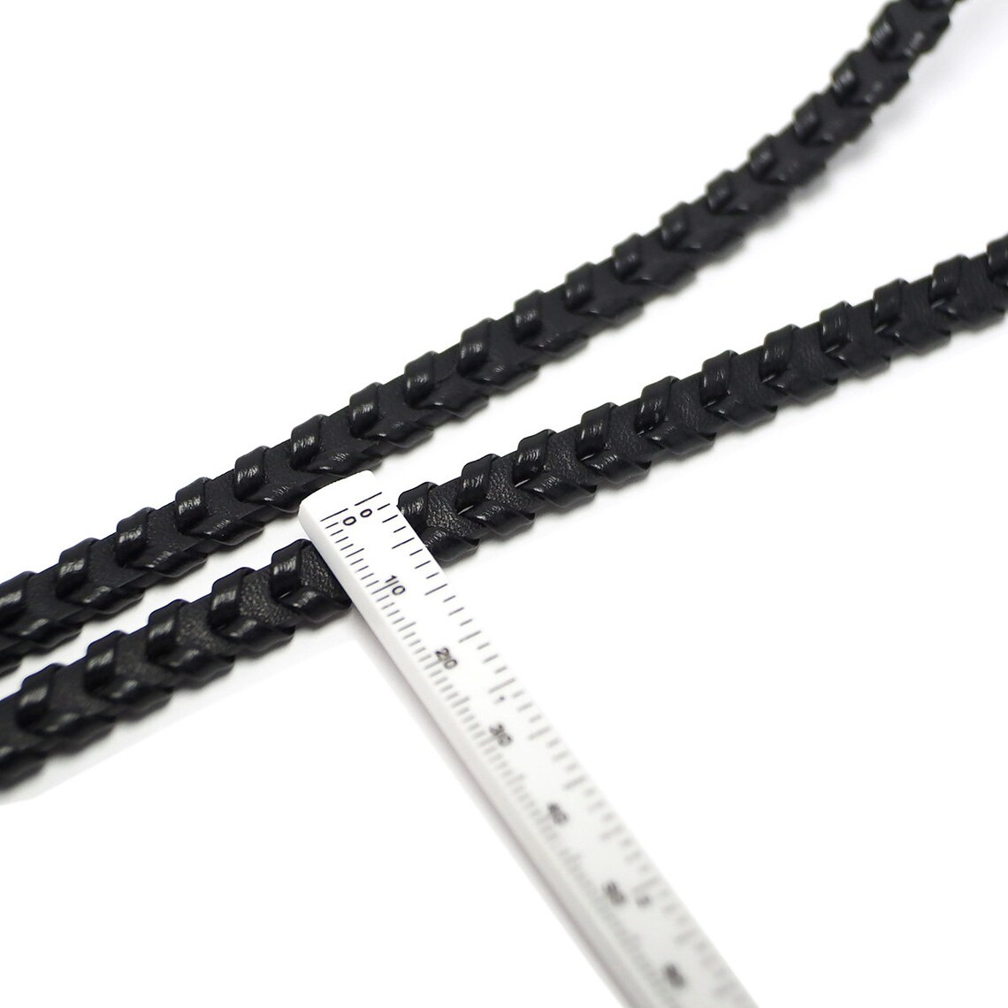 1.15meter Black Perforated Braid Leather Cord,braided Leather Strip ...